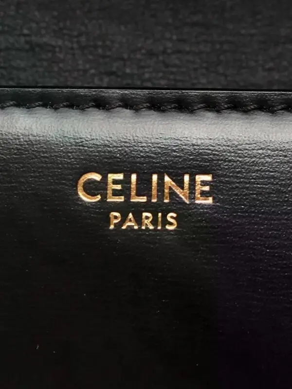 Celine 2000-2026 Shiny Calfskin Triomphe Claude Shoulder Bag