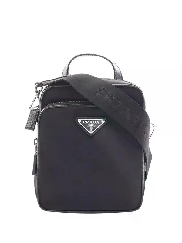 Prada 2013-2026 Saffiano Trimmed Tessuto Satchel - Black