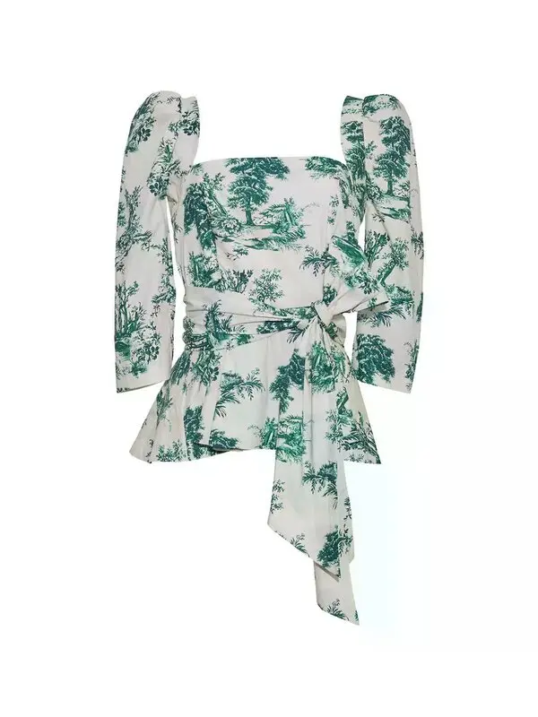 Cara Cara Lauren Toile-print Peplum Blouse