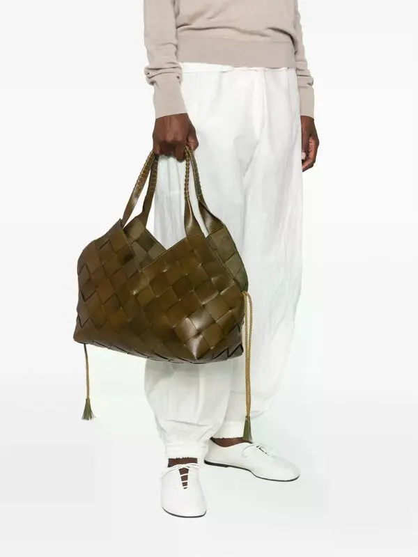 Dragon Diffusion Castello Woven Leather Shoulder Bag