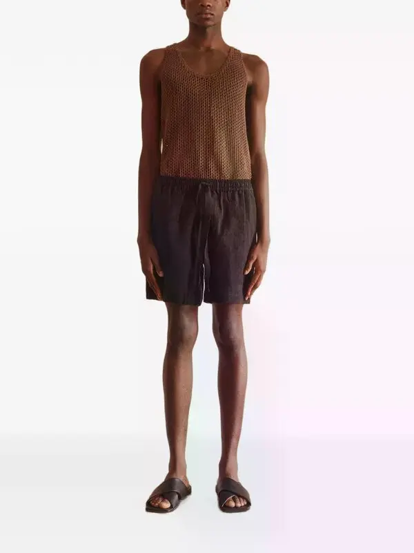 Commas Drawstring-waist Linen Shorts