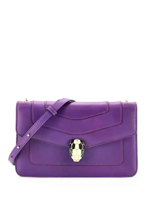 BVLGARI Serpenti Leather Small Crossbody Bag - Purple