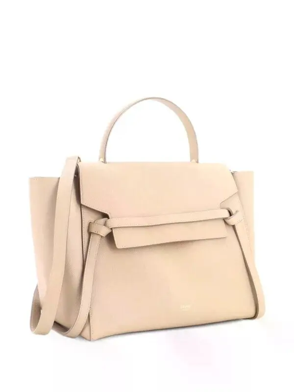 Celine Belt Bag Textured Leather Mini Shoulder Bag - Neutrals