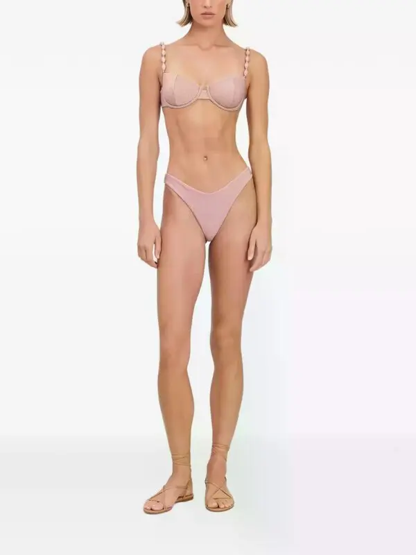 Devon Windsor Lee Metallic Bikini Top - Pink