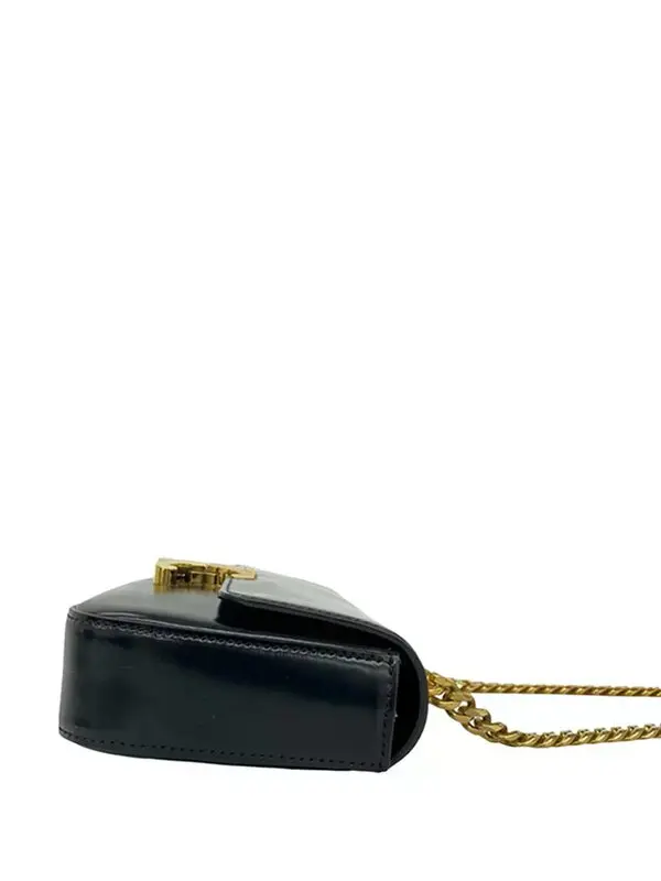 Celine 2022 Shiny Calfskin Triomphe Claude Shoulder Bag