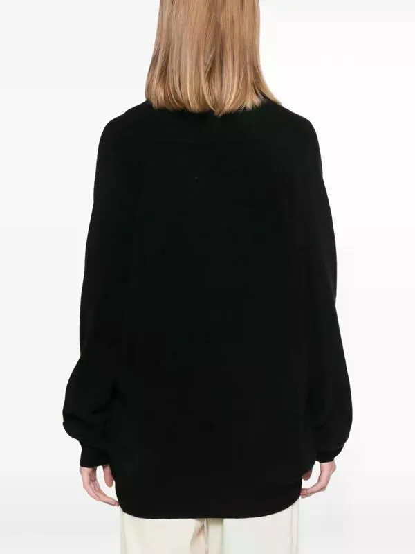 Frenckenberger Wrap-design Sweater - Black