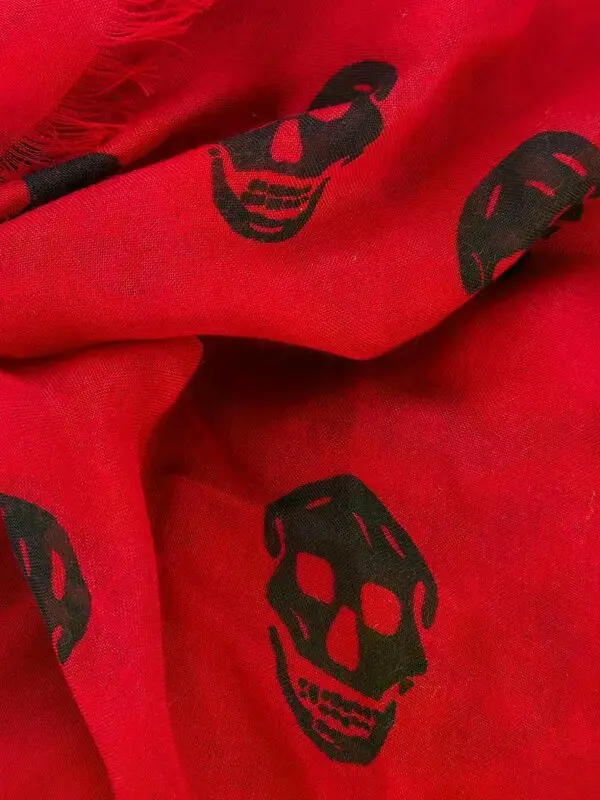 Alexander McQueen Skull Frayed Scarf