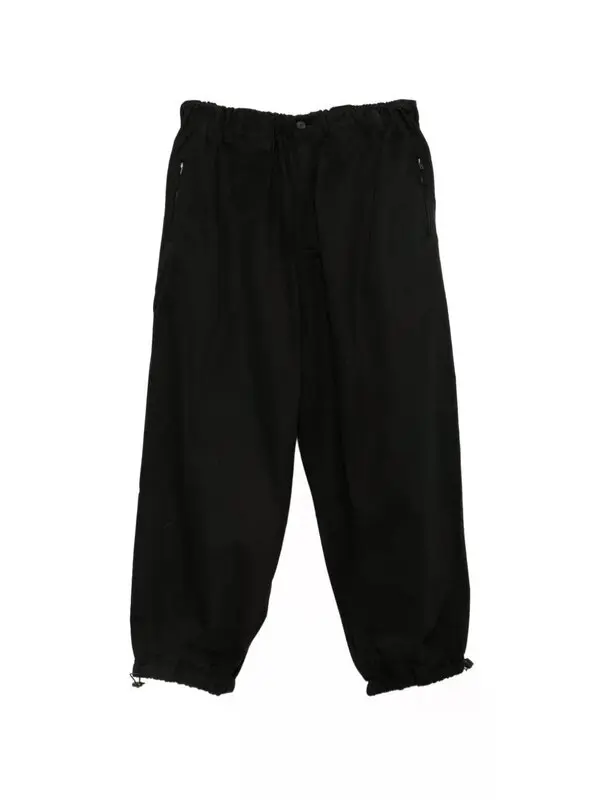 ENTIRE STUDIOS Elasticated Drawstring-hem Trousers - Black