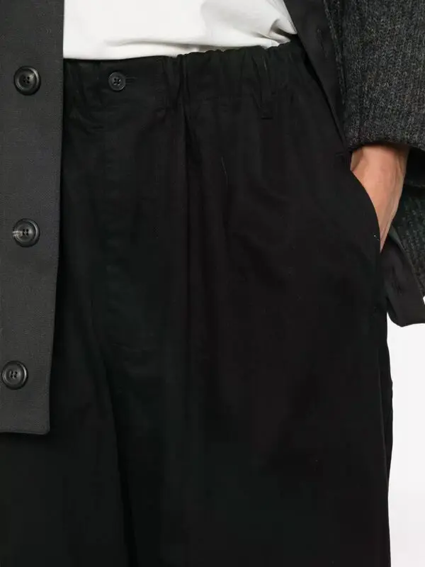 ENTIRE STUDIOS Elasticated Drawstring-hem Trousers - Black