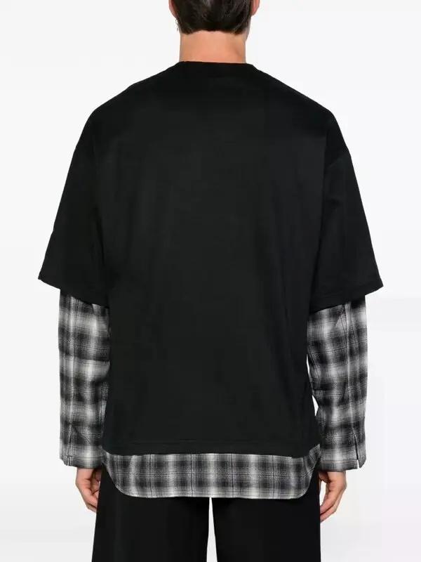 Comme Des Garçons Layered-design Check-pattern T-shirt