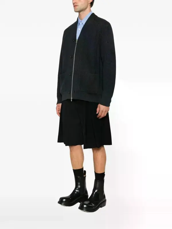 Comme Des Garçons Ribbed-knit Zip-up Cardigan