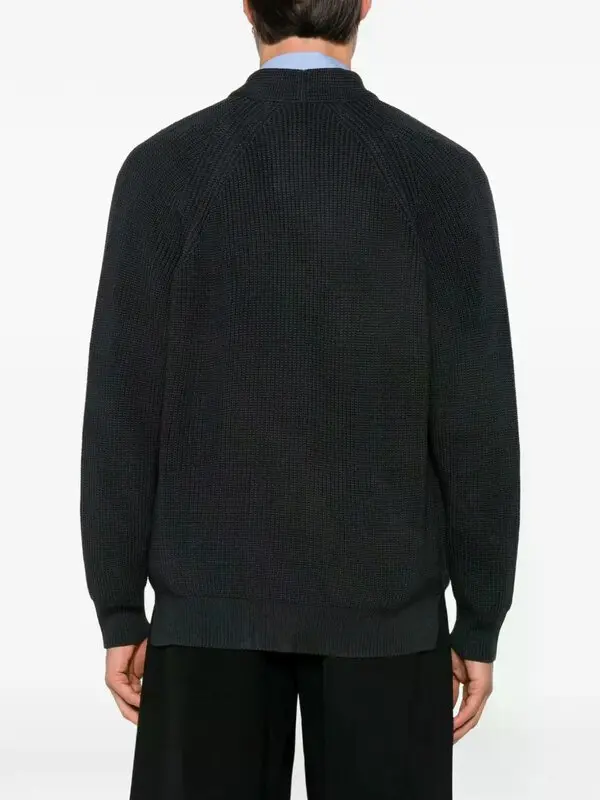 Comme Des Garçons Ribbed-knit Zip-up Cardigan