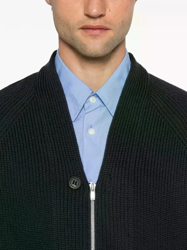 Comme Des Garçons Ribbed-knit Zip-up Cardigan