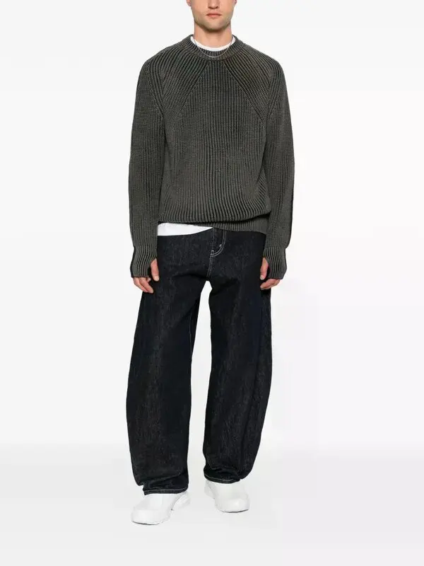 Comme Des Garçons Ribbed-knit Raglan-sleeve Sweater