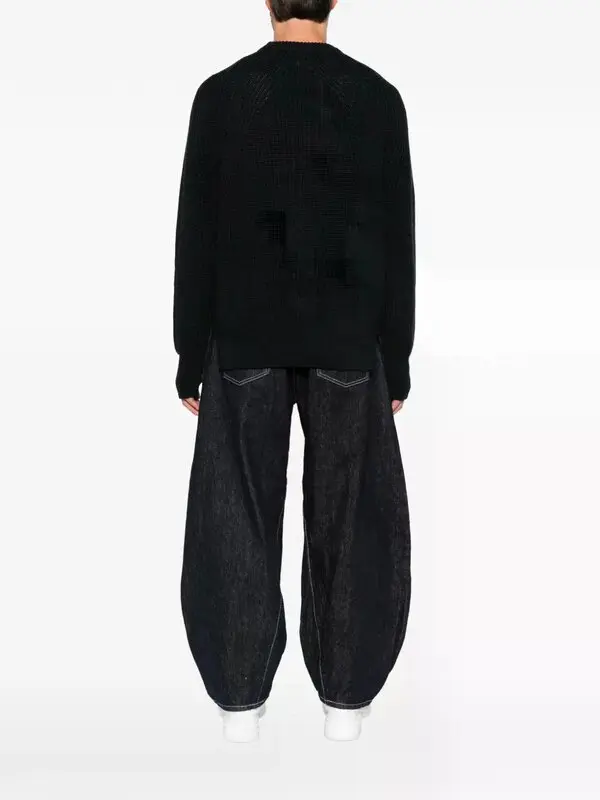 Comme Des Garçons Ribbed-knit Raglan-sleeve Sweater