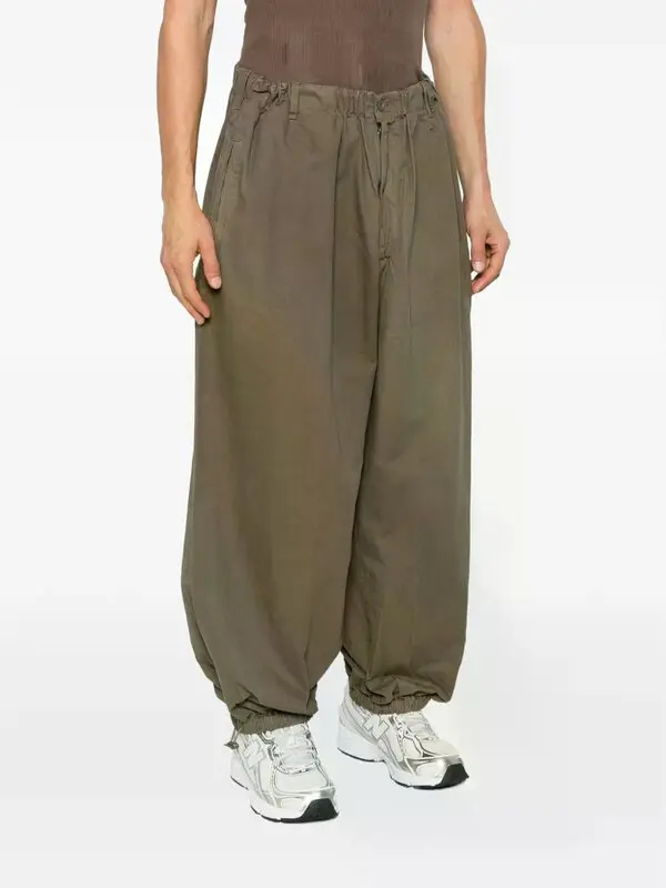 ENTIRE STUDIOS Elasticated Drawstring-hem Trousers - Green