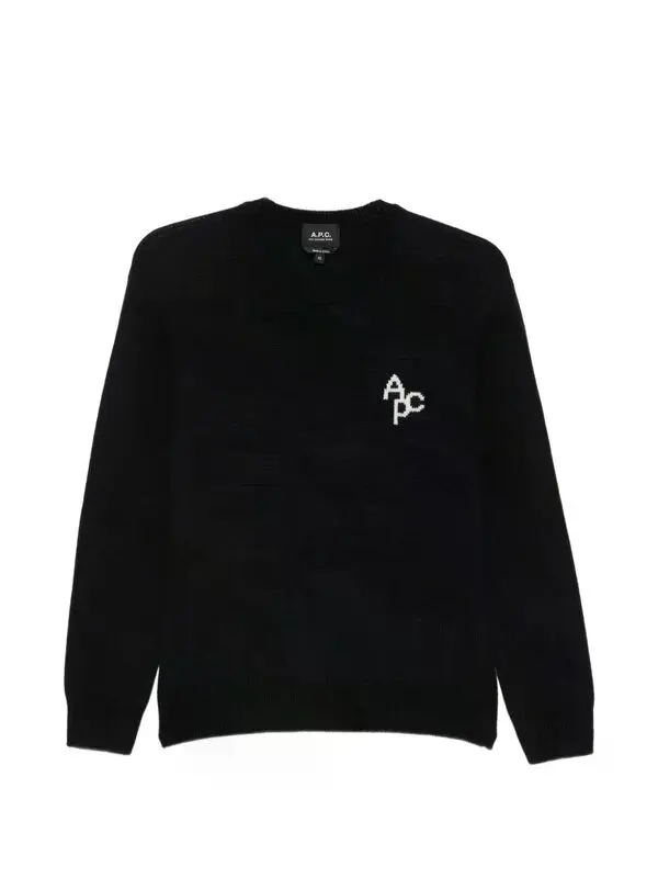 A.p.c. Logo-embroidered Crew-neck Sweater