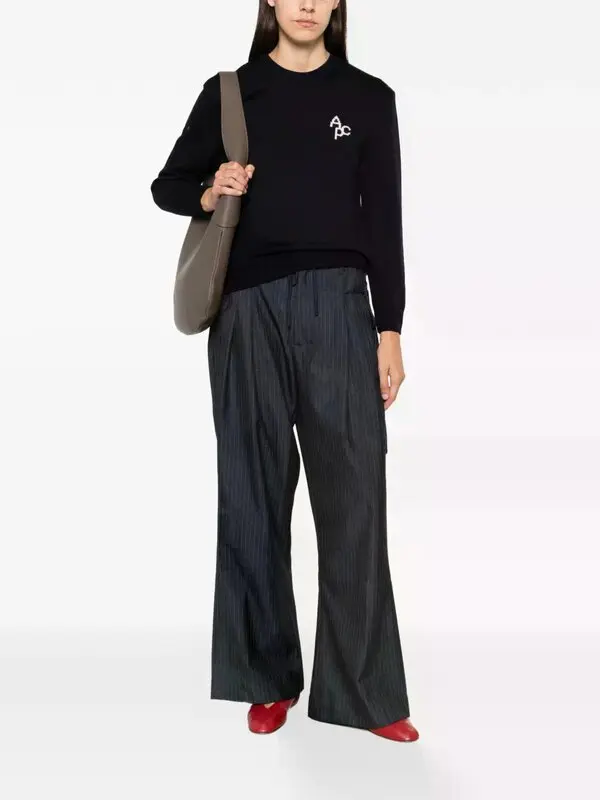 A.p.c. Logo-embroidered Crew-neck Sweater
