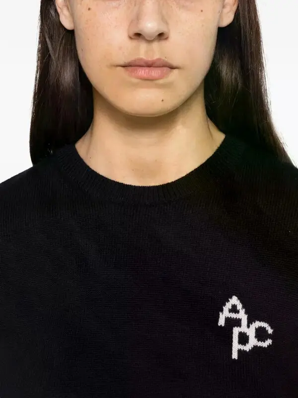 A.p.c. Logo-embroidered Crew-neck Sweater