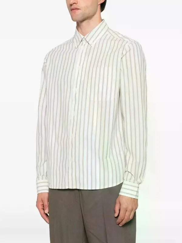 LES DEUX Striped Button-down Shirt - White