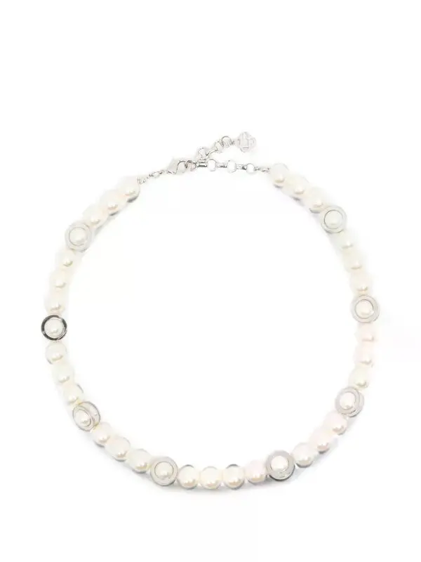 Casablanca Sci-fi Pearl Necklace - Silver