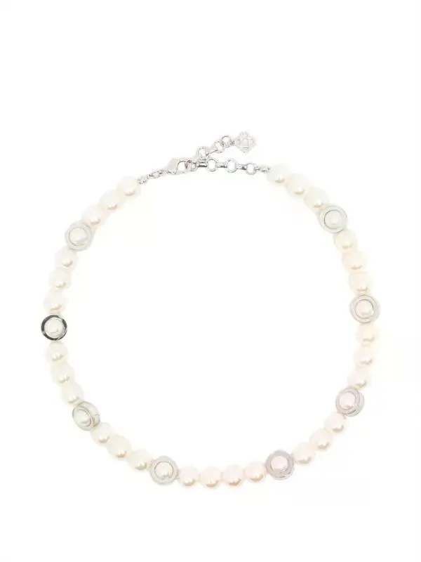 Casablanca Sci-fi Pearl Necklace - Silver