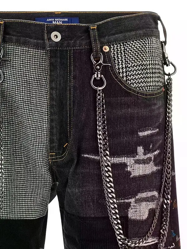 Junya Watanabe Chain-link Patchwork Jeans
