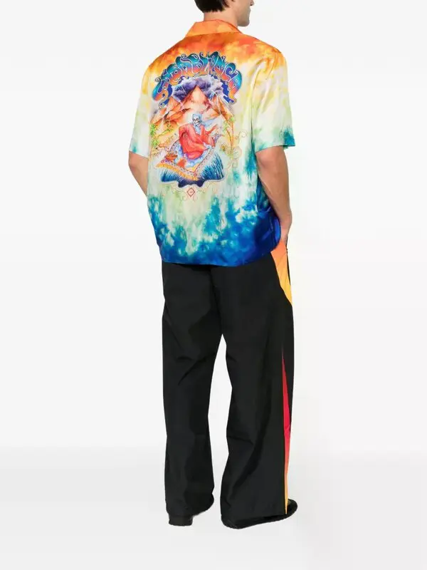 Casablanca Tie-dye Graphic-print Shirt - Orange