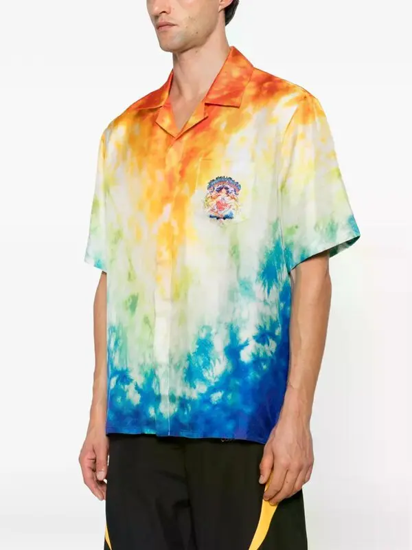 Casablanca Tie-dye Graphic-print Shirt - Orange