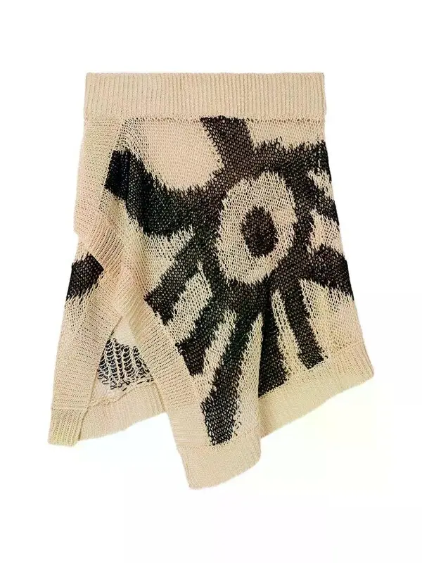 Emilio Pucci Marmo-print Linen Asymmetrical Skirt