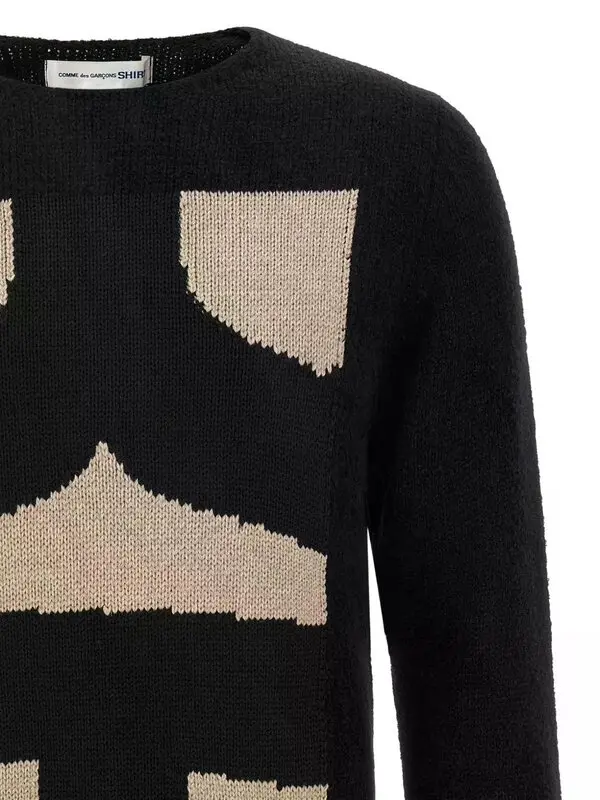 Comme Des Garçons Intarsia-knit Crew-neck Sweater
