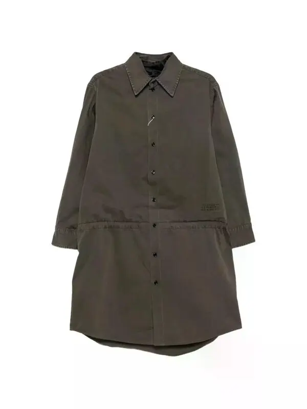 MAISON MARGIELA Drawstring-waist Shirt Mini Dress - Brown