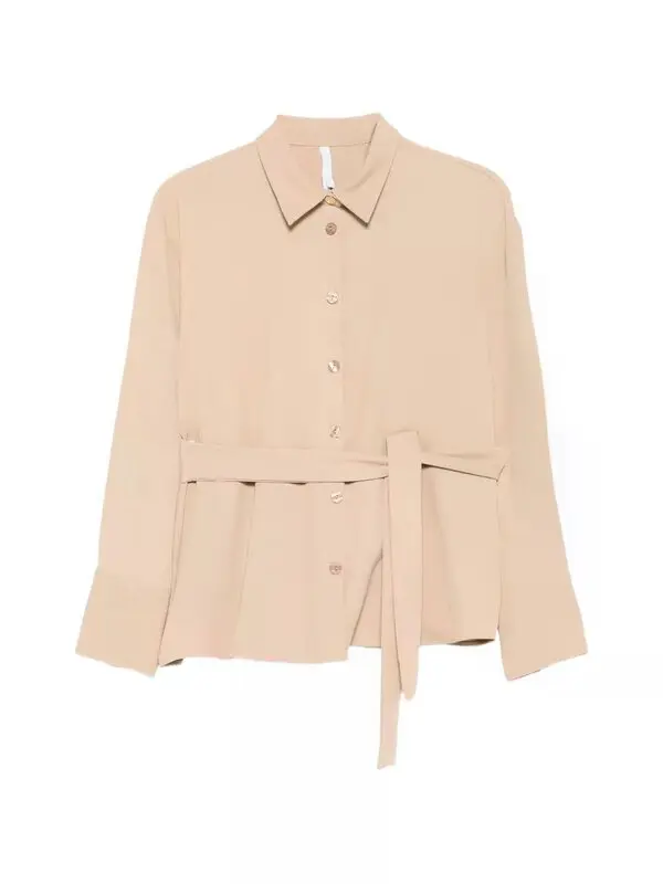 Imperial Belted Button-down Shirt - Neutrals