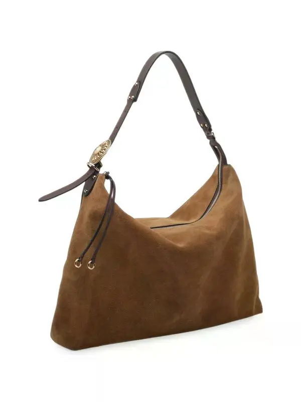 Etro Large Rosette Suede Shoulder Bag - Brown