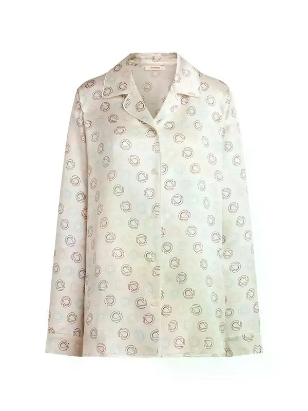 12 STOREEZ Logo-print Silk Pajamas - White