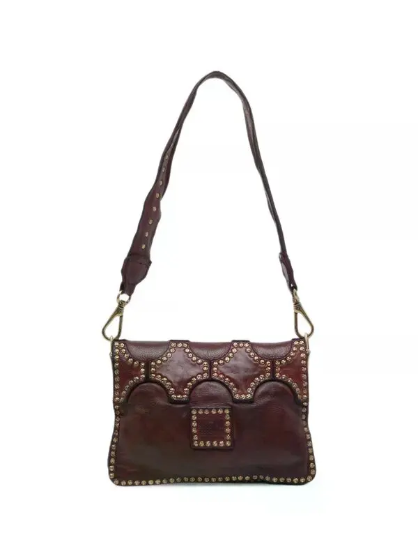 CAMPOMAGGI Agnese Studded Leather Shoulder Bag - Brown