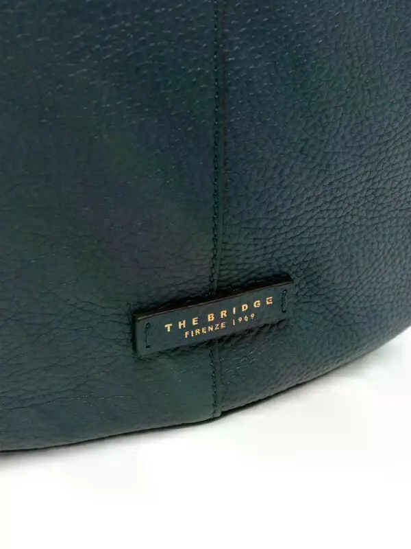 THE BRIDGE Byron Grained-leather Shoulder Bag - Blue