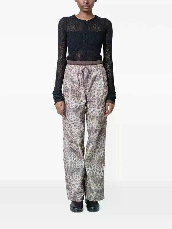 MULLER OF YOSHIOKUBO Leopard-print Double-waist Trousers - Neutrals