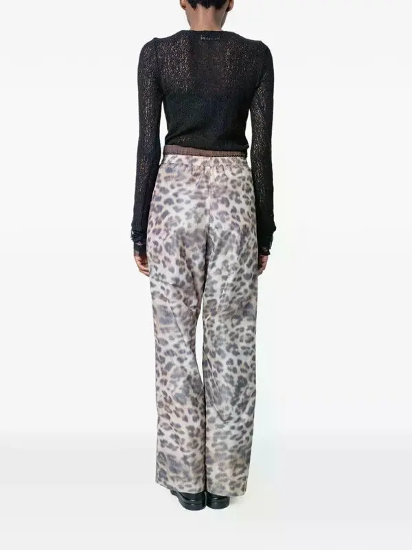 MULLER OF YOSHIOKUBO Leopard-print Double-waist Trousers