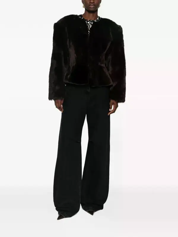 Magda Butrym Long-sleeved Peplum Jacket - Black