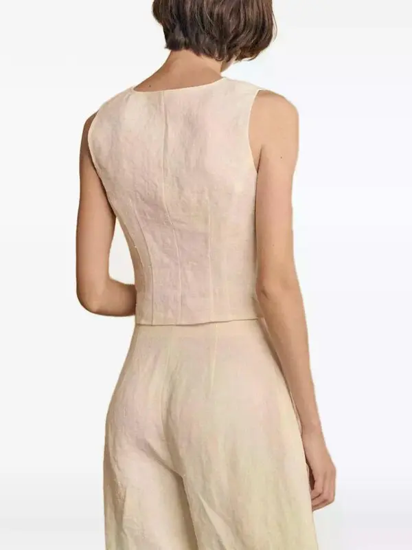 CORTANA Costa High-waisted Linen Trousers