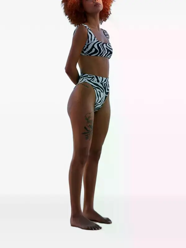 HAIGHT. Beta Zebra-print Bikini Bottoms - White