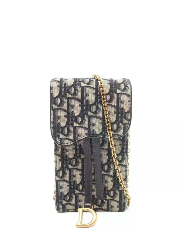 Dior 2015-2026 Oblique Canvas Vertical Saddle Pouch Crossbody Bag