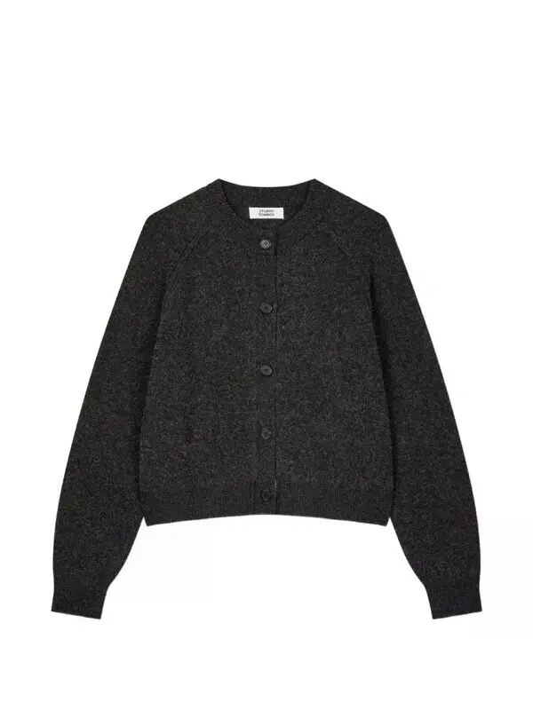 STUDIO TOMBOY Raglan-sleeve Button-up Cardigan - Grey