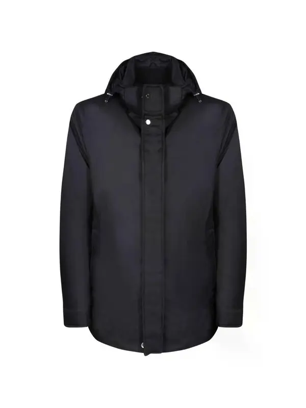 MOORER Hooded Concealed-fastening Jacket