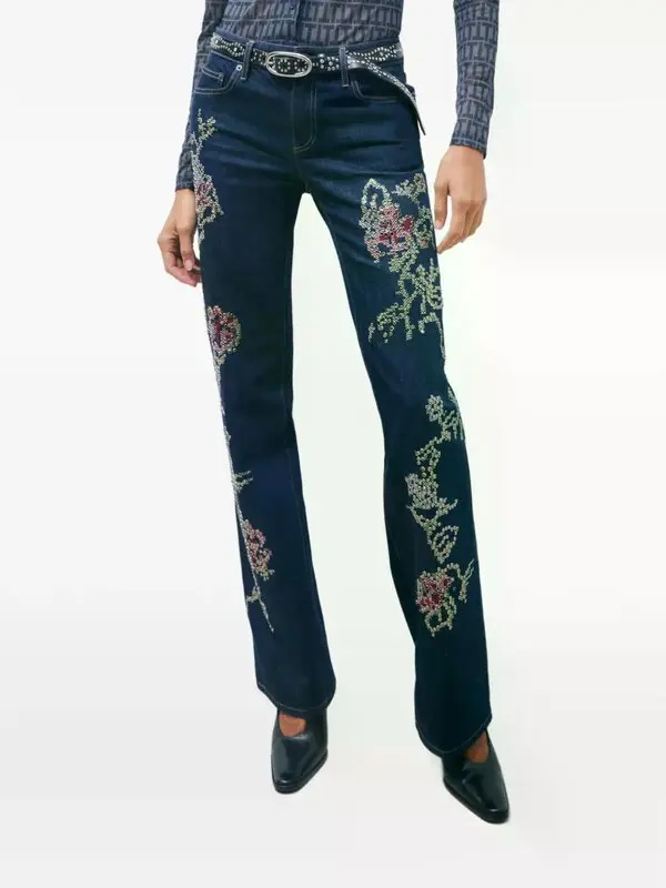 Tory Burch Embellished Bootcut Jeans