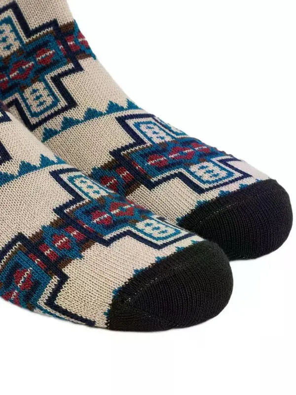 Anonymous Ism Geometric-patterned Intarsia-knit Socks