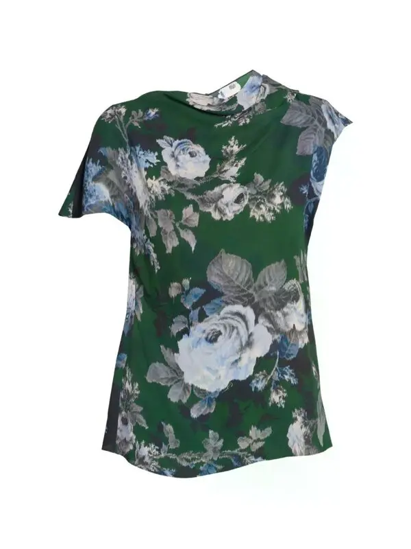 Erdem Floral-print Draped Blouse