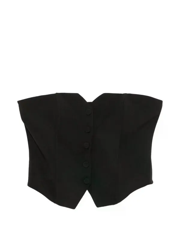 Imperial Strapless Button-up Top - Black