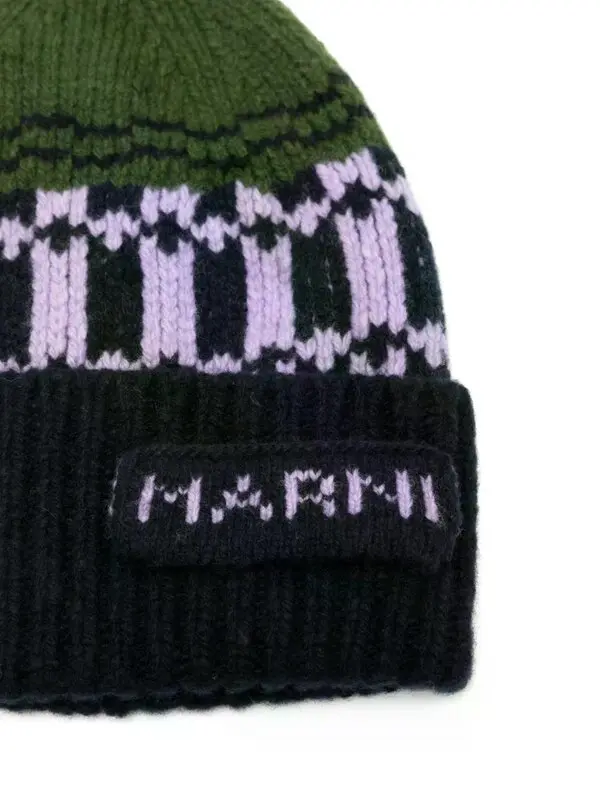 Marni Logo-patch Beanie Hat - Black